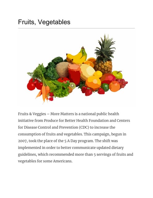 Fruit and Vegetables | PPT