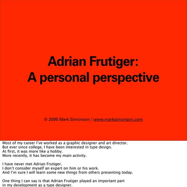 Frutiger Talk by Mark Simonson | PDF | Desktop Publishing | Computer Software and Applications