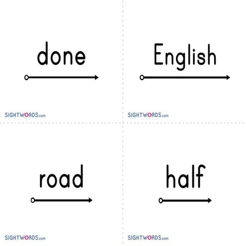 Dolch Sight words (flash card)for kinder | PDF