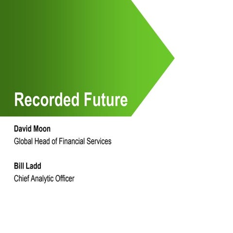 Recorded Future News Analytics for Financial Services | PPTX