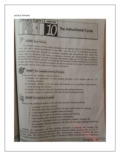 Field Study 1-Episode 1 | DOCX | Education