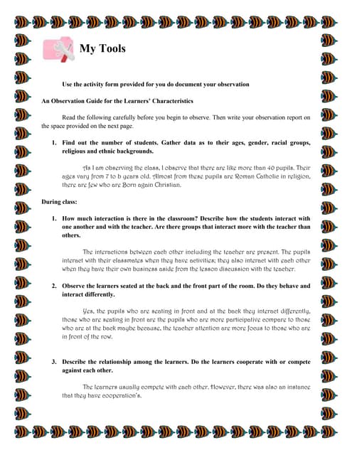 Field Study 1, Episode 4 "Individual Differences And Learner’s ...