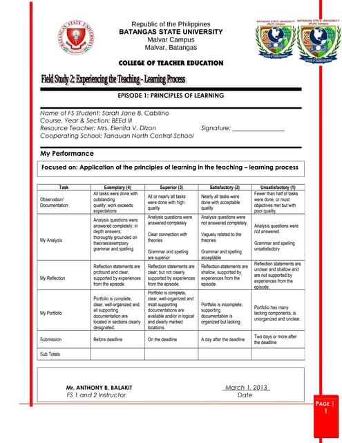 Fs 2 episode 1 | DOCX