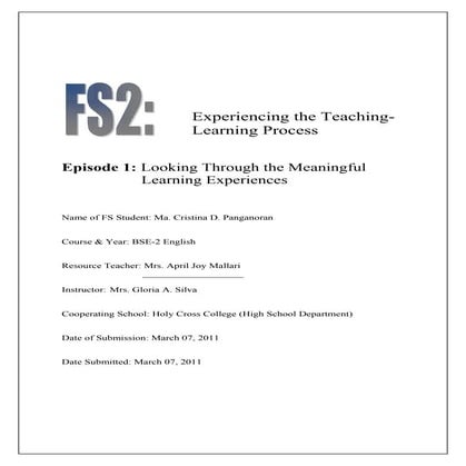 FS 2 Episode 1 | DOCX