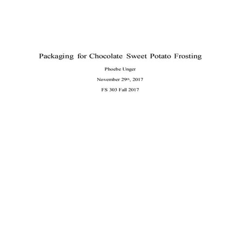 Fs 303 packaging report proposal final | PDF