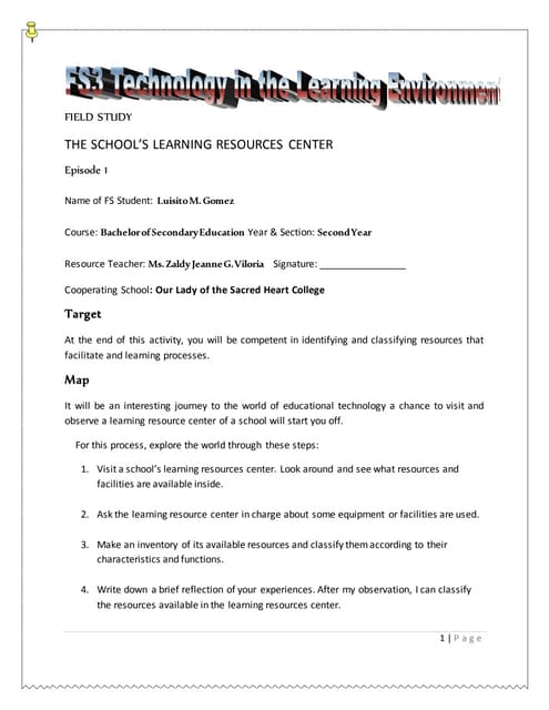 Field Study 3 Episode 1 | DOCX