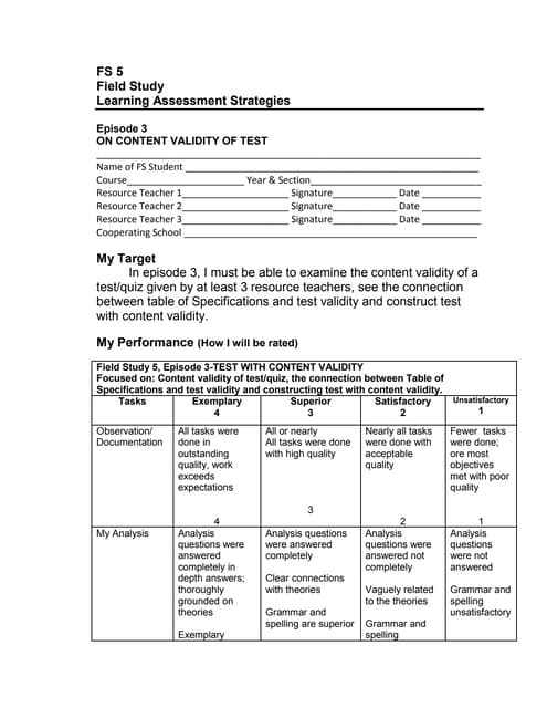 Validation sheet | DOC