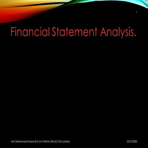 Financial Statement Analysis. | PDF
