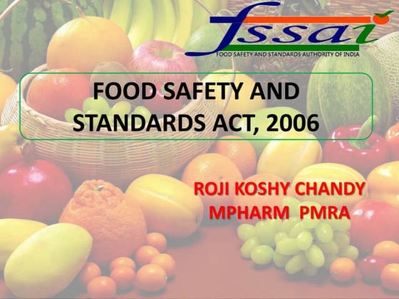 Food Safety & Standard Act, 2006 | PPT