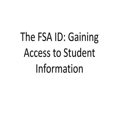 FSA ID | PPTX