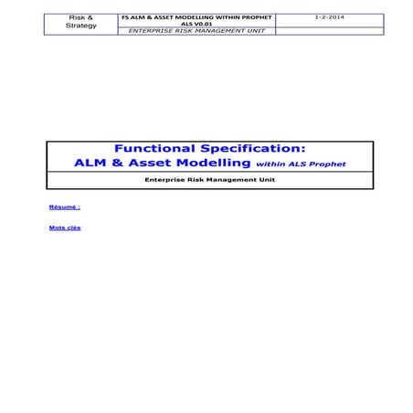 ALM and Asset Modelling within Prophet ALS | PDF