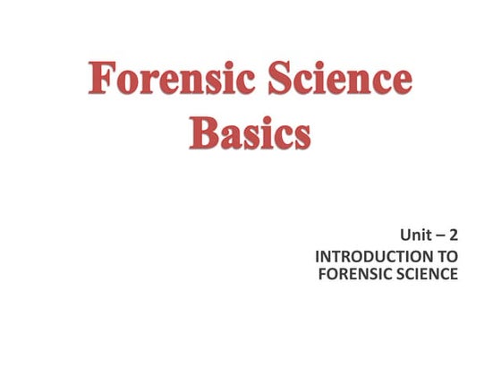 Principles of forensic science | PPTX