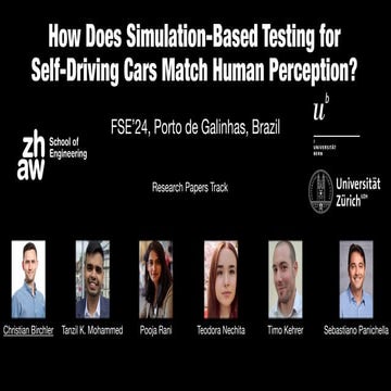 How Does Simulation Based Testing For Self Driving Cars Match Human 5850