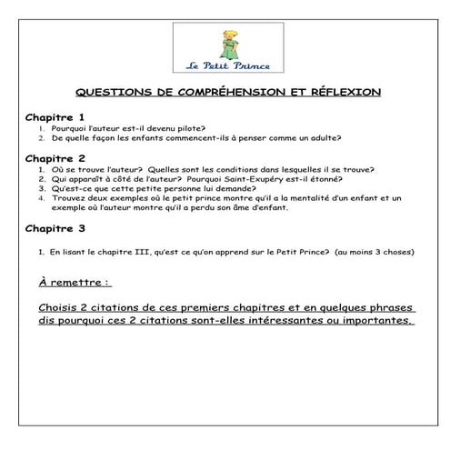Le petit prince powerpoint | PPT