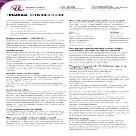 Financial services guide by EBM Insurance Brokers | PDF