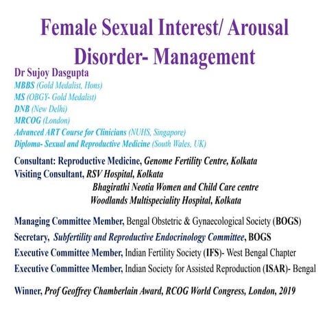 Female Sexual Interest/ Arousal Disorder- Management | PPTX