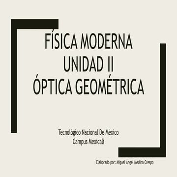 Física Moderna - Óptica Geométrica | PPTX