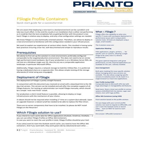 FSlogix Profiles POC Guide (version 1.0) | PDF