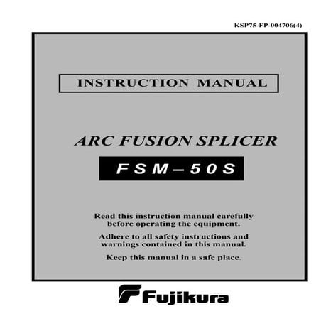 Fujukura Fsm 50 s manual | PDF