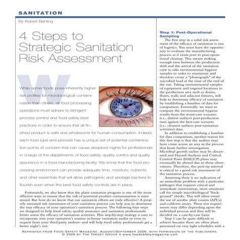 Sanitation Inspection checklist with eAuditor Audits & Inspections | PDF