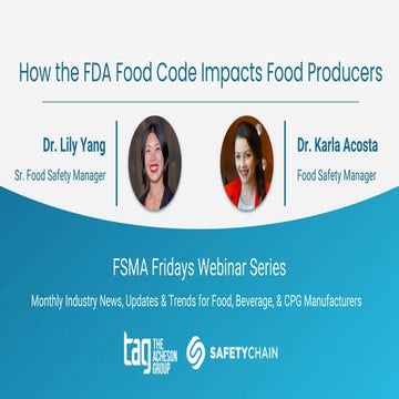 FSMA Friday February 2023 - How the 2022 FDA Food Code Impacts Food ...