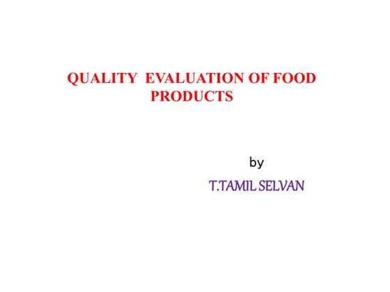 Food quality parameters | PPT