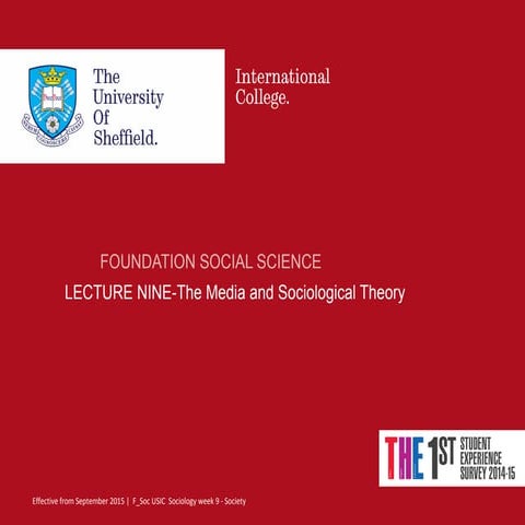 F soc lecture week 9 the media and sociology theories | PPT