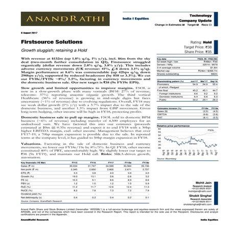 Firstsource 1QFY18 | PDF