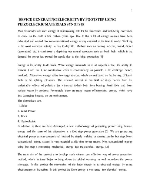 Footstep power generation system Final year be project | PDF