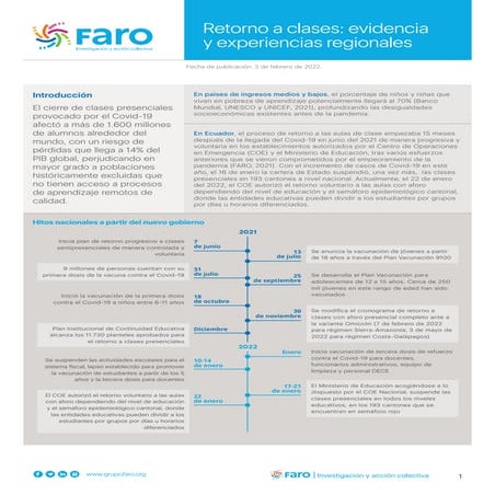 Retorno a clases: evidencia y experiencias regionales | PDF