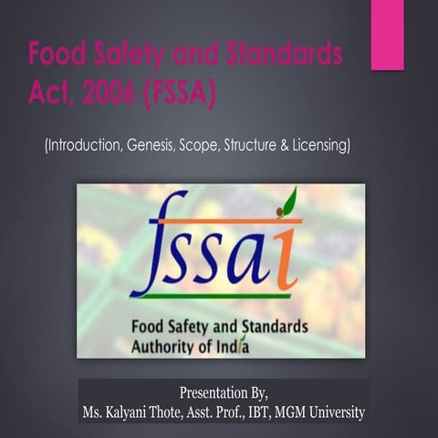 FSSAI | PPTX