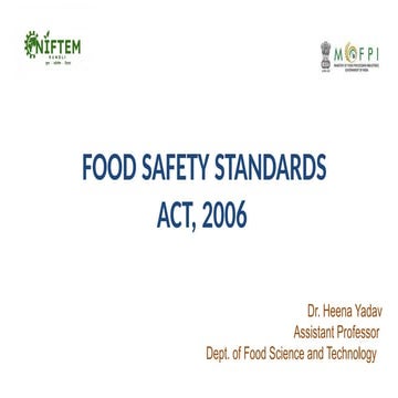 FSSA 2006_brief of regulations_FSSAI.pptx