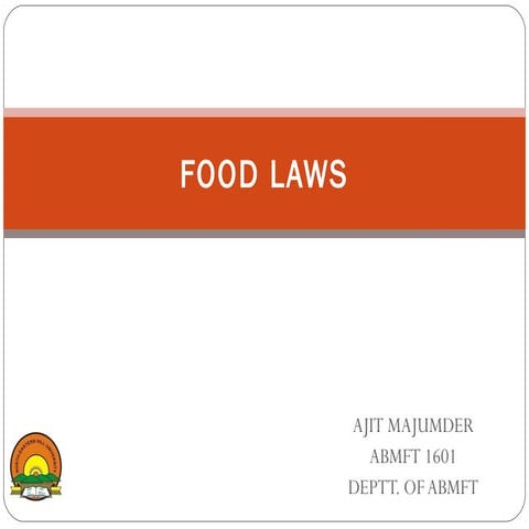 Fssai and food laws | PPT
