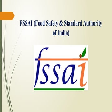 FSSAI (Food Safety and Standards Authority of India) & FDA (Food and ...