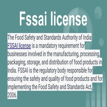 Fssai license.pdf | Business and Finance