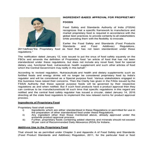 INGREDIENT- BASED APPROVAL FOR PROPRIETARY FOODS | DOCX