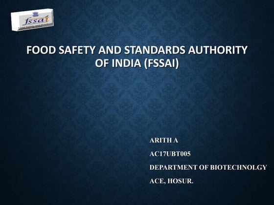Indian Food laws and Standards | PPTX | Food Industry | Industries