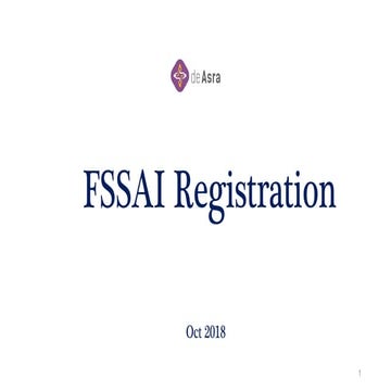 FSSAI Registration | FSSAI Registration Documents | PPTX