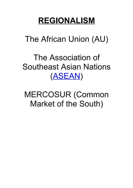 Regionalization vs globalisation | PPTX