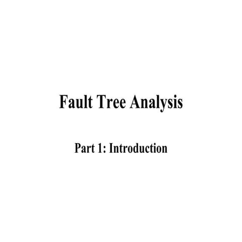 Fault Tree Analysis in Maintenance Principles | PPT