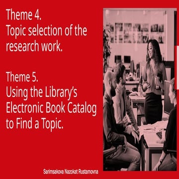 Topic selection of the research work paper | PPTX