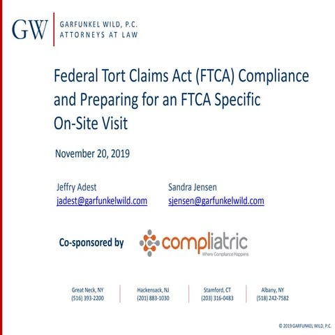 FTCA compliance and preparing for an FTCA specific on site visit | PDF