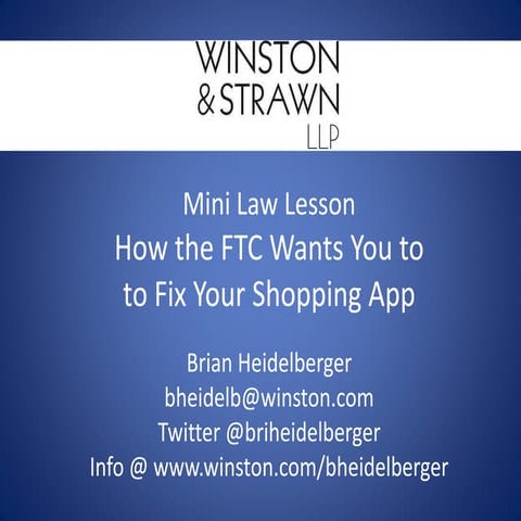 How the FTC Wants You to Change Your Shopping App to be Legal | PPT