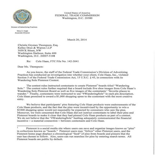 FTC Cole Haan contest | PDF