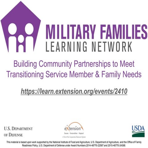 Building Community Partnerships to Meet Transitioning Service Member ...