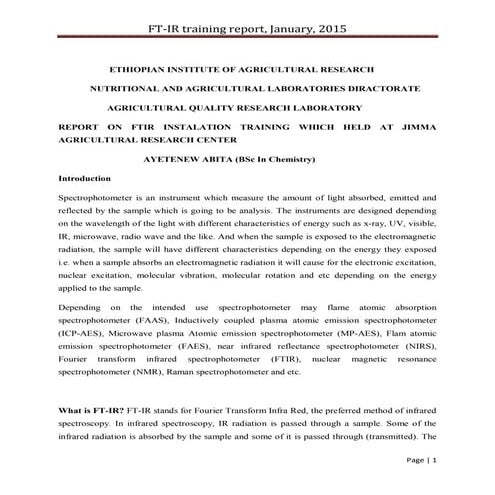 Ftir tarininng report pdf | PDF