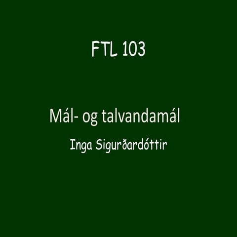 Ftl 103 mal og tal og les | PPT