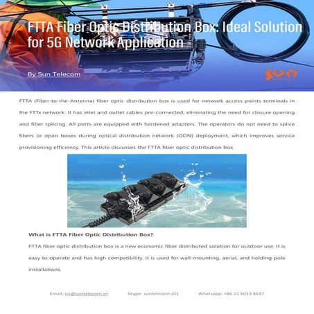 FTTA Fiber Optic Distribution Box Ideal Solution for 5G Network Application | PDF