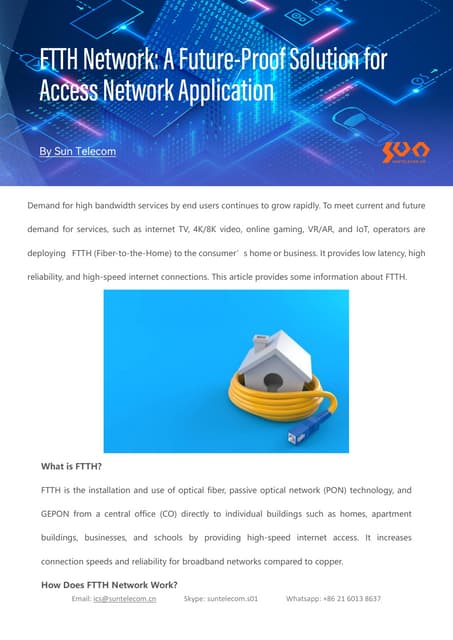 FTTH | PPT | Home Entertainment Systems | Consumer Electronics
