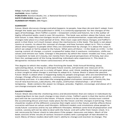 Future shock by Alvin Toffler | PDF